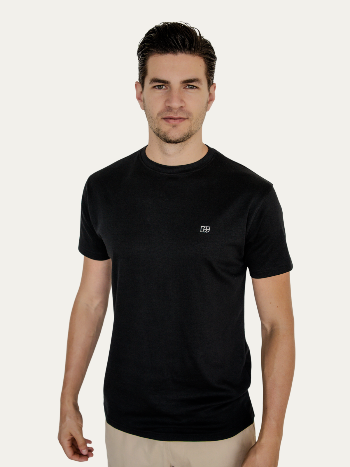 Men's Black T-Shirt | Black Long Fit T-Shirt | DOUBLE FERDINAND
